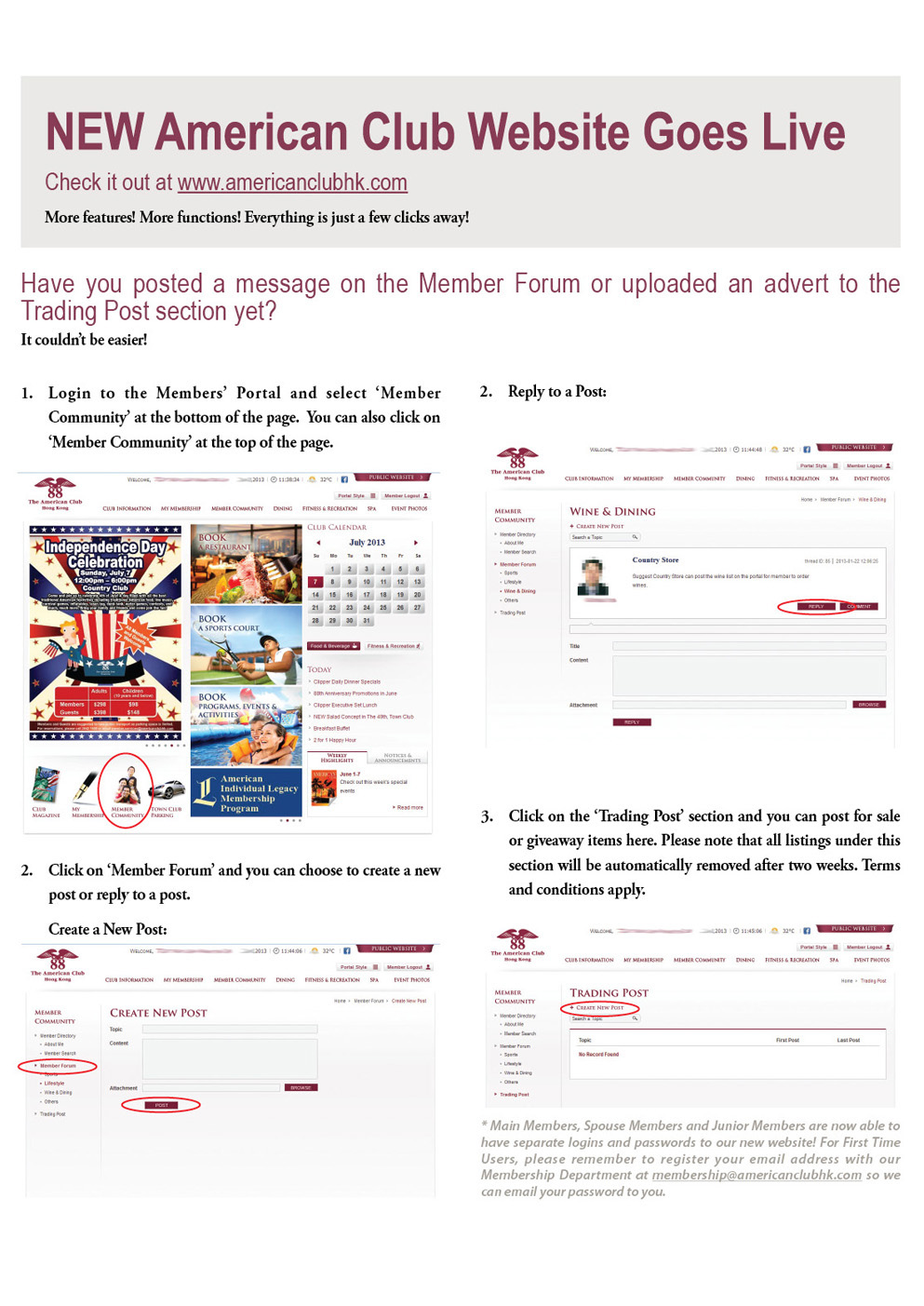 Next week at the American Club