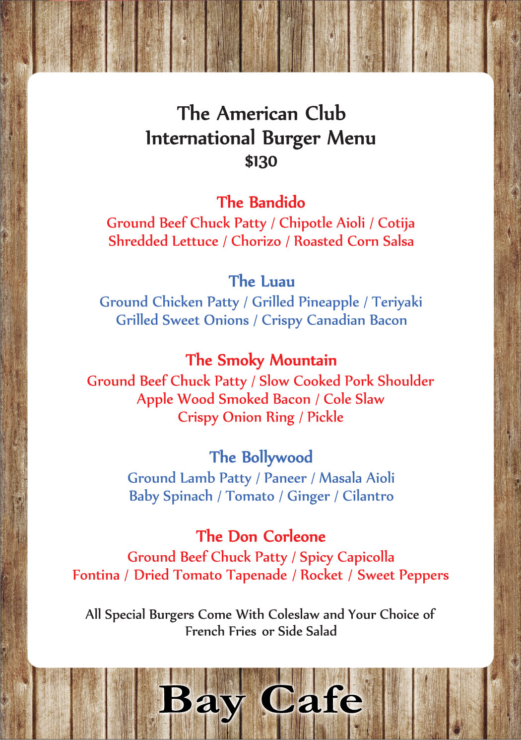 Next week at the American Club